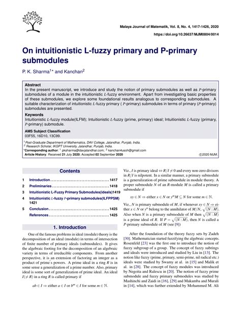 pdf on intuitionistic l fuzzy primary and p primary submodules