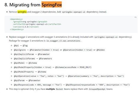 springfox springdoc 마이그레이션