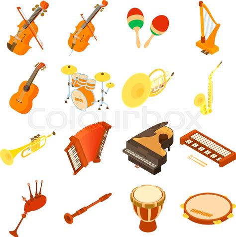 Musical Instruments Icons Set Stock Vector Colourbox