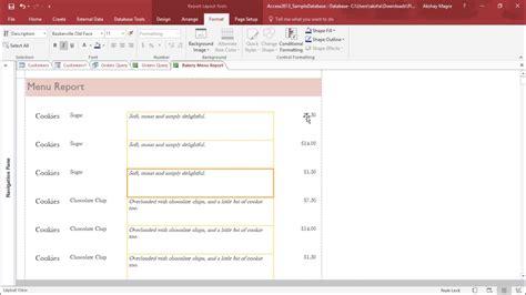 ms access 2016 enhance appearance of report youtube