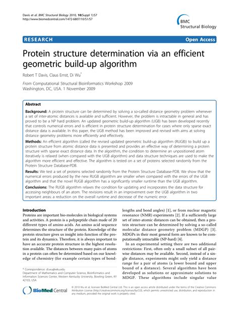 pdf protein structure determination via an efficient geometric build up algorithm
