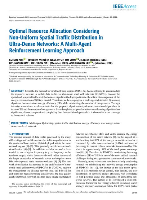 pdf optimal resource allocation considering non uniform spatial traffic distribution in ultra