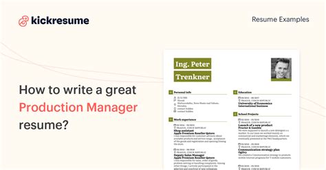 Production Manager Resume Examples Writing Guide 2024 Kickresume