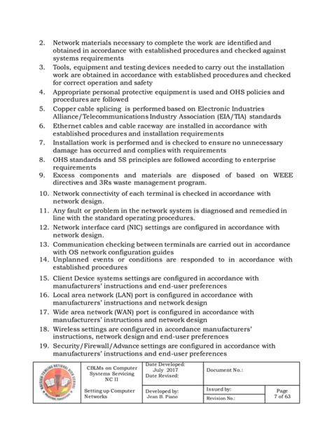 cblm set up computer network css pdf