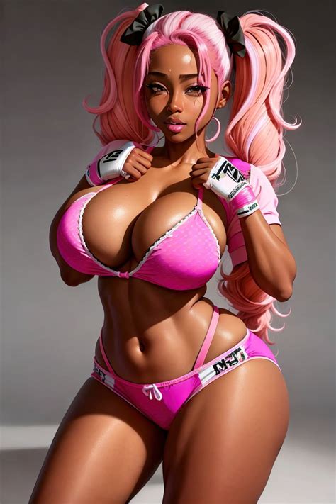 Rule 34 Ai Generated Big Breasts Brown Eyes Busty Choker Cleavage Curvy Dark Skinned Female