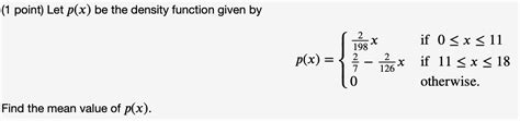 solved 1 point let p x be the density function given by 2