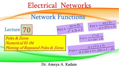 Lecture 70 Network Functions Poles And Zeros Numerical 01 04 On