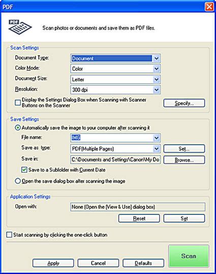 canon knowledge base scan multiple pages to one pdf with mp navigator ex