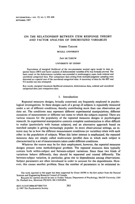 pdf on the relationship between item response theory and factor analysis of discretized variables