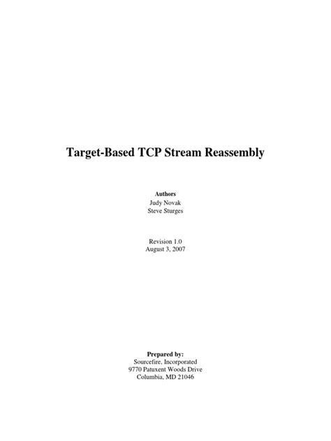 tcp stream reassembly pdf transmission control protocol port computer networking