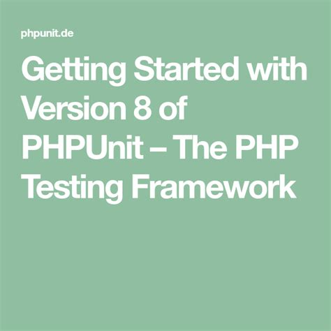 getting started with phpunit version 8