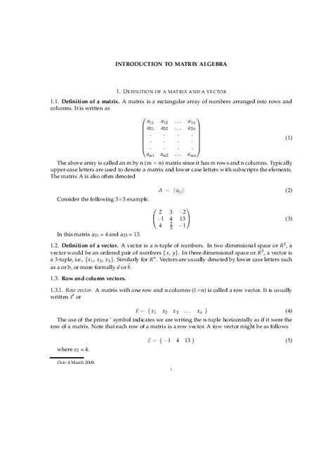 pdf introduction to matrix algebra arne hallam