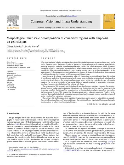 pdf morphological multiscale decomposition of connected regions with emphasis on cell clusters