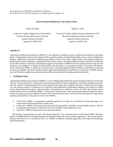 pdf agent based modeling and simulation