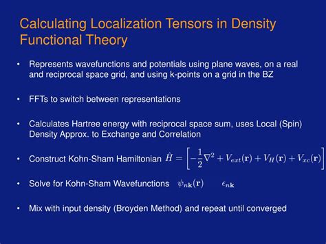 ppt localization tensor calculations on quantum dots in dft and vmc powerpoint presentation