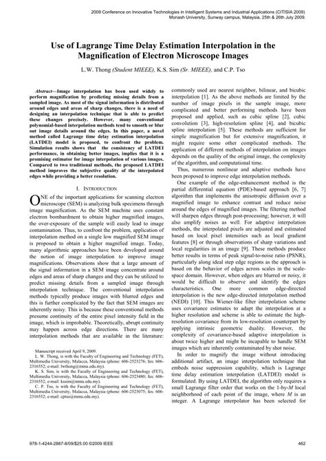 pdf use of lagrange time delay estimation interpolation in the magnification of electron