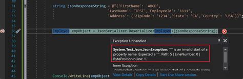 Resolved System Text Json JsonException Is An Invalid Start Of A
