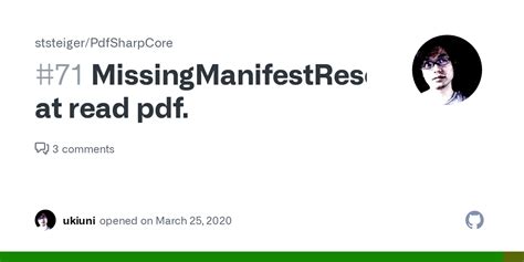 missingmanifestresourceexception at read pdf · issue 71 · ststeiger pdfsharpcore · github