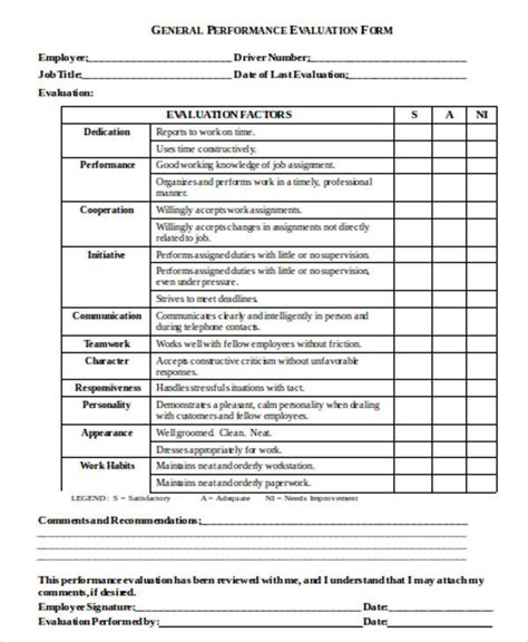 FREE 27 Sample Evaluation Forms In MS Word