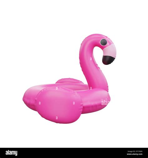 3d Rendering Of A Playful Inflatable Pink Flamingo Pool Float Symbolizing Summer Fun And