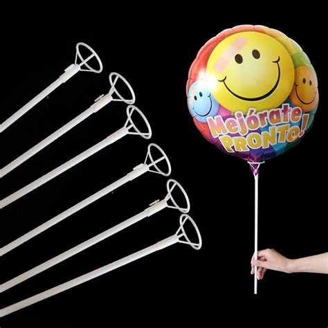 33cm Balloon Stick Big Rod For Bobo Balloons Plastic Rod Thick Ribbon Bow Cup Stand Base White