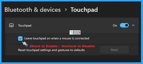 enable disable leave touchpad on when mouse is connected feature in windows 11 htmd blog