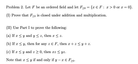 solved problem 2 let f be an ordered field and let fyo