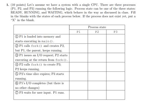 solved 1 10 points let s assume we have a system with a