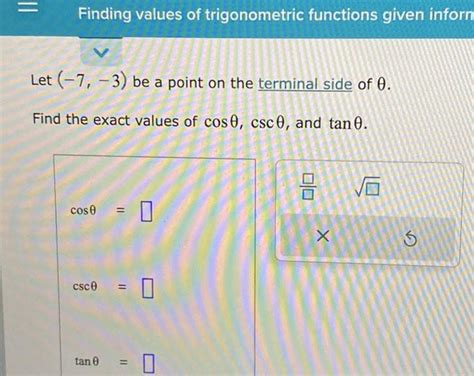 [answered] finding values of trigonometric functions give math others