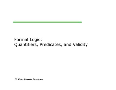 predicate logic formal logic quantifiers predicates and validity variables and statements