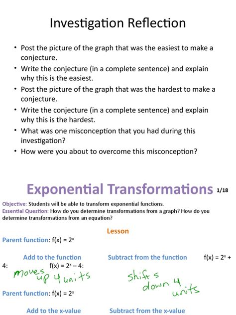 exponential transformations pdf exponential function function mathematics
