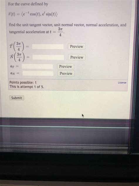solved for the curve defined by f t e cos t e