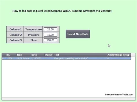 export data from wincc runtime advanced into excel using vb script