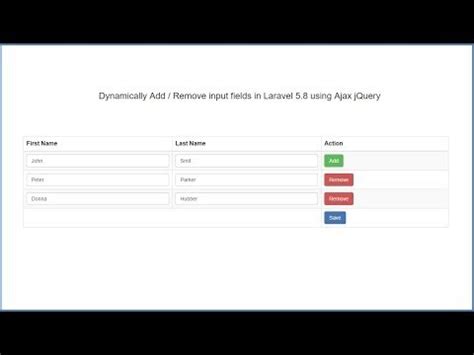 Dynamically Add Remove Input Fields In Laravel 5 8 Using JQuery Ajax