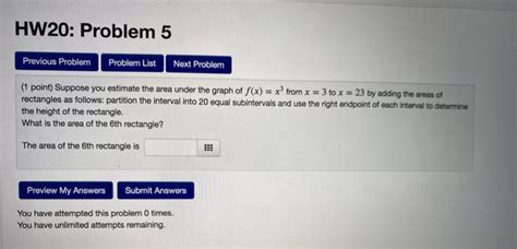 solved hw20 problem 5 previous problem next problem problem