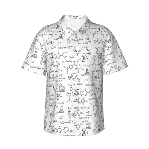 Zufioo Chemical Formulas Hawaiian Shirt For Menbeach Shirts Tropical Vacation Shirtssleeve