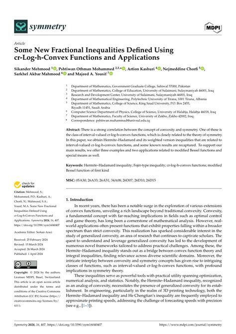 pdf some new fractional inequalities defined using cr log h convex functions and applications