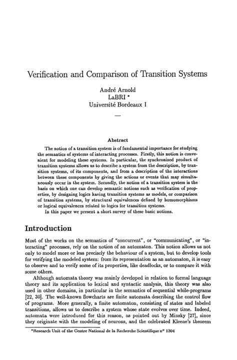 pdf verification and comparison of transition systems