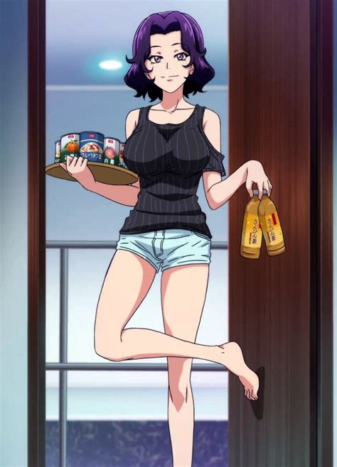 Hamaoka Azusa Grand Blue Highres Screencap S Girl Bare Shoulders Barefoot Black Tank