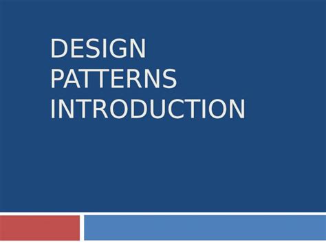 ppt design patterns introduction design patterns what is a pattern each pattern describes a