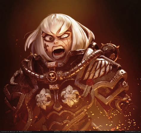 Warhammer 40k Portrait Sister Of Battle By Marco Puricelli Rimaginarywarhammer