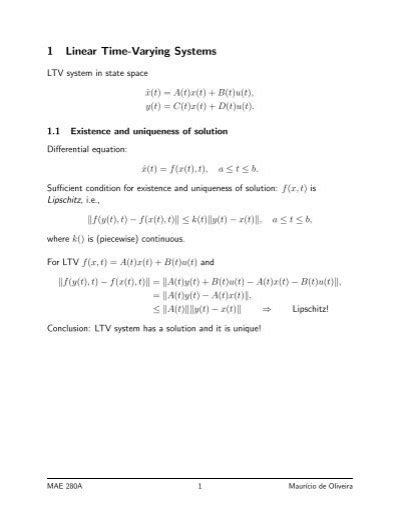 1 linear time varying systems