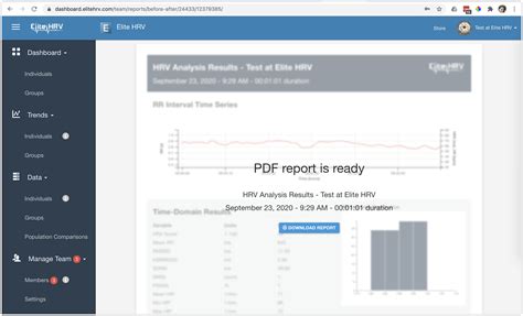 how to create a pdf report in the dashboard elite hrv knowledge base