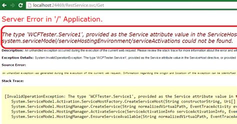 The ASP NET MVC Club WCF Error SOLVED Service Attribute Value