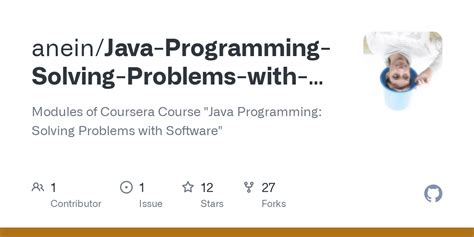 github anein java programming solving problems with software modules of coursera course java