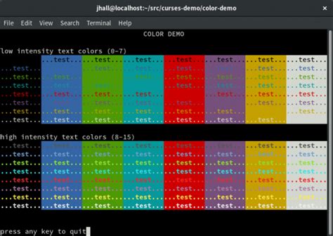 About Ncurses Colors Linux Journal