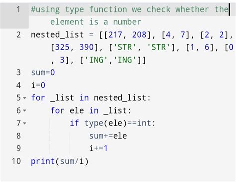 python find mean of nested lists if it contains integers stack overflow 29181 hot sex picture