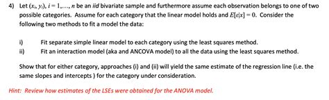 solved 4 let xi yi i 1 … n be an iid bivariate sample and