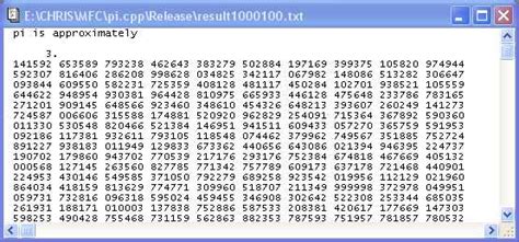 calculate pi to one million decimal places codeproject