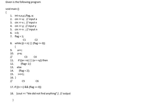 solved given is the following program void main { 1 int